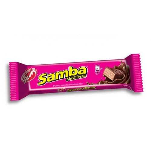 Samba - wafer rellena de fresa o chocolate con cubierta de chocolate ...